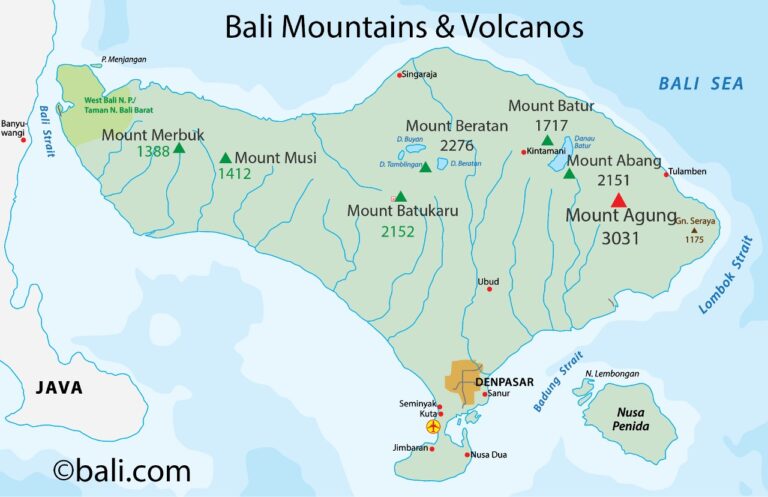 Carte de Bali - Carte des destinations | Quartiers populaires à Bali